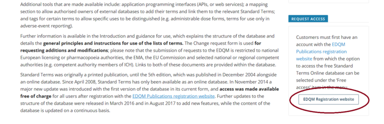 Standard Terms Database from EDQM - MyMedPharm.Info