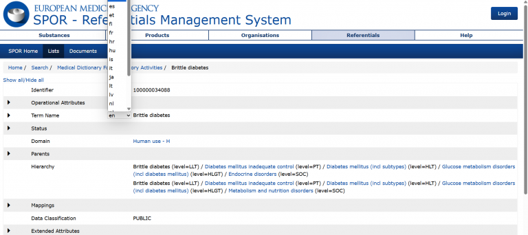 SPOR - Referentials Management System by EMA - MyMedPharm.Info